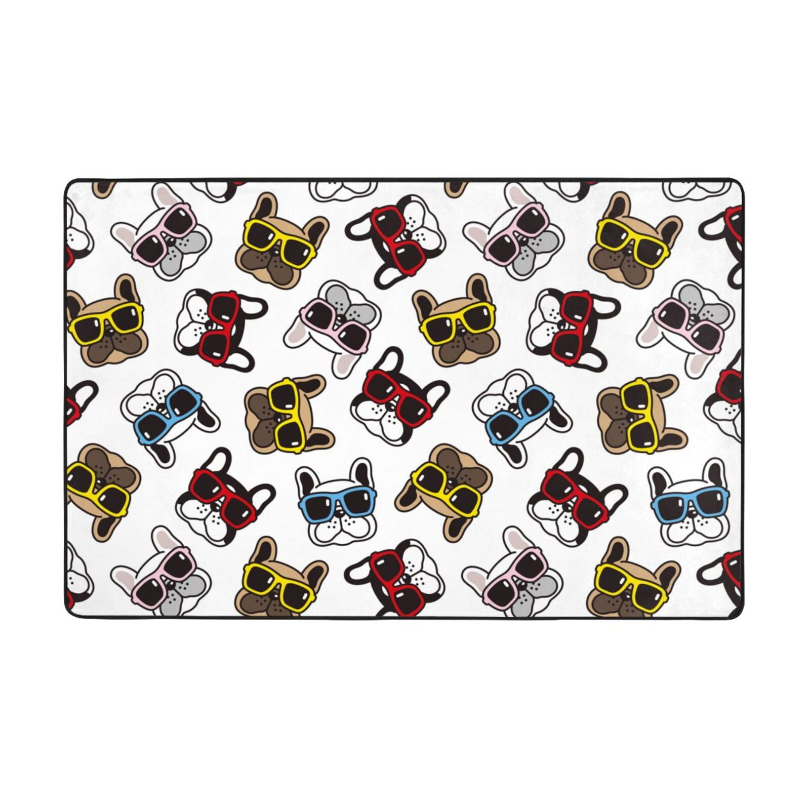 Colorful Glasses French Bulldog Universal Door Mat Indoor Entrance, 60× ...