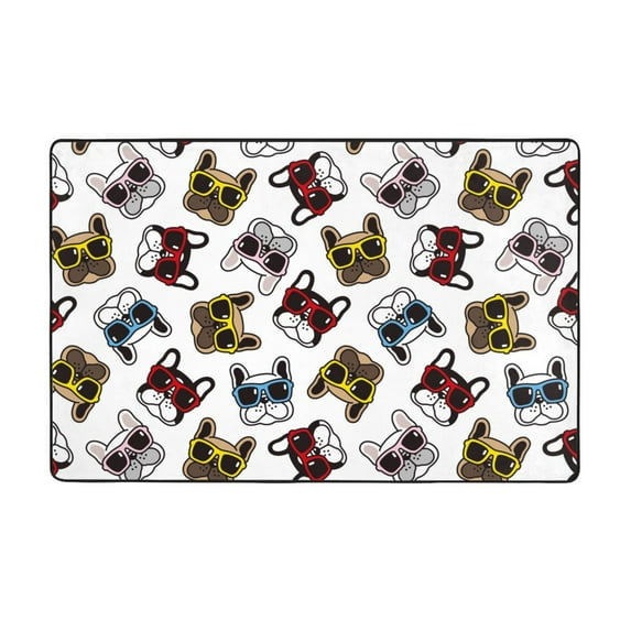 Colorful Glasses French Bulldog Universal Door Mat Indoor Entrance, 60× ...