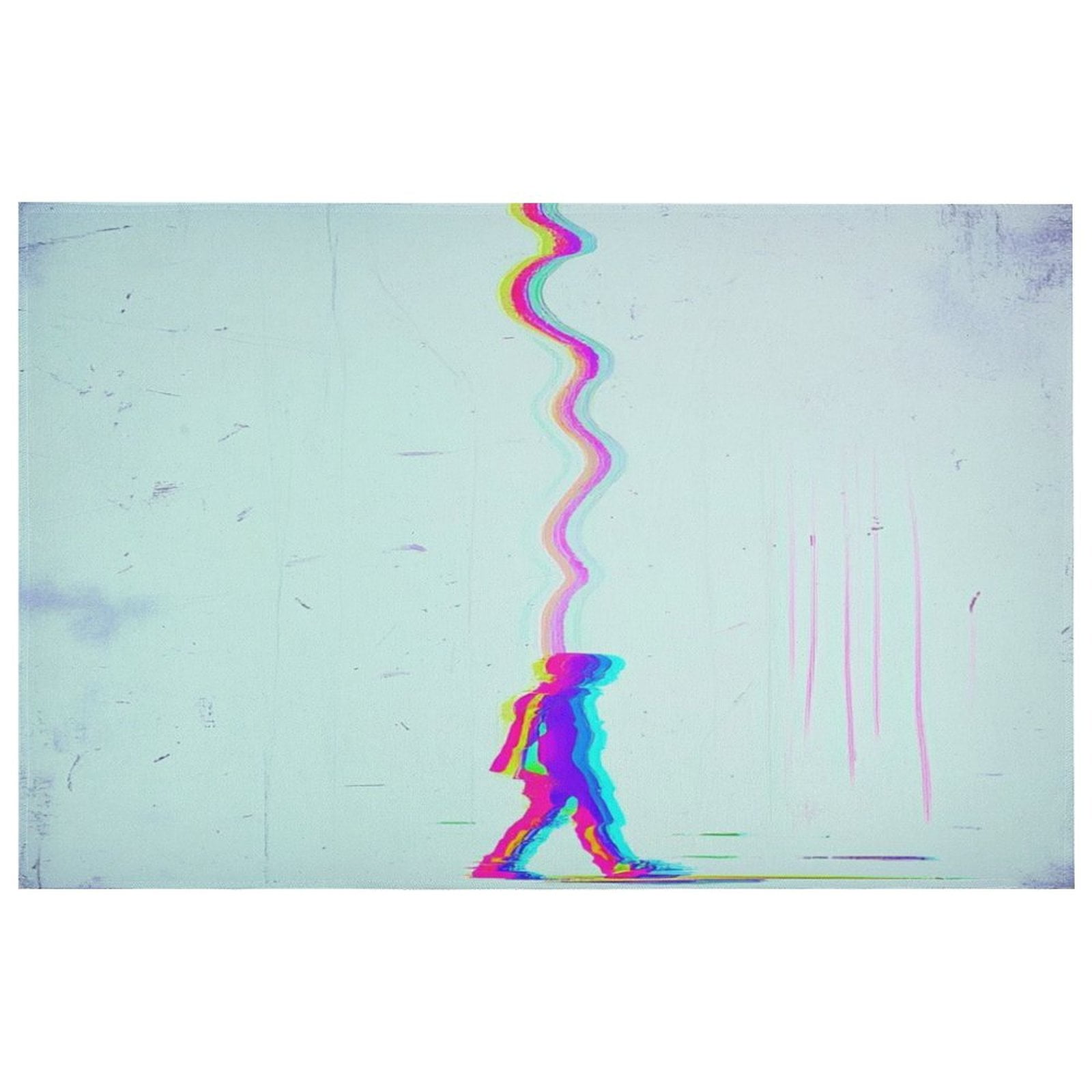 Colorful Glitch Walking Figure Adult Home Decor Bedroom Living Room ...