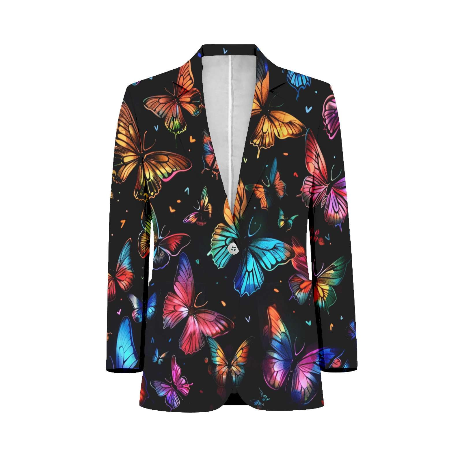 Colorful Glitter Butterflies Customized Men's Suits full man Shawl ...
