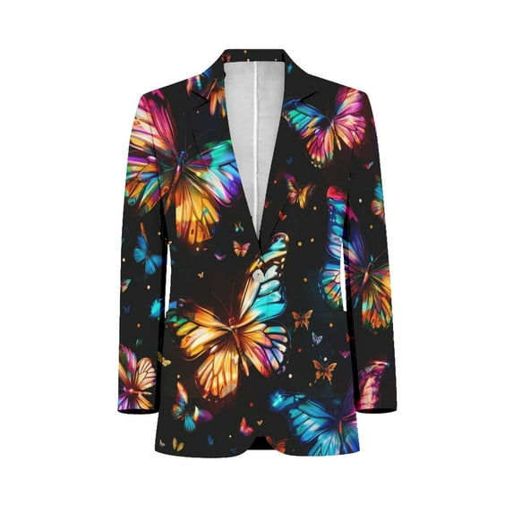 Colorful Glitter Butterflies Men Blazers Slim Clothing Summer Jacket Man Oversize Daily Suits ...