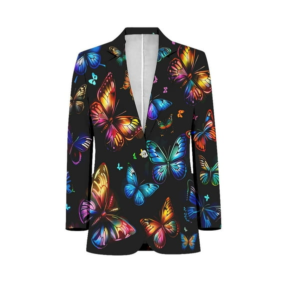 Colorful Glitter Butterflies Men Blazers Slim Clothing Summer Jacket ...