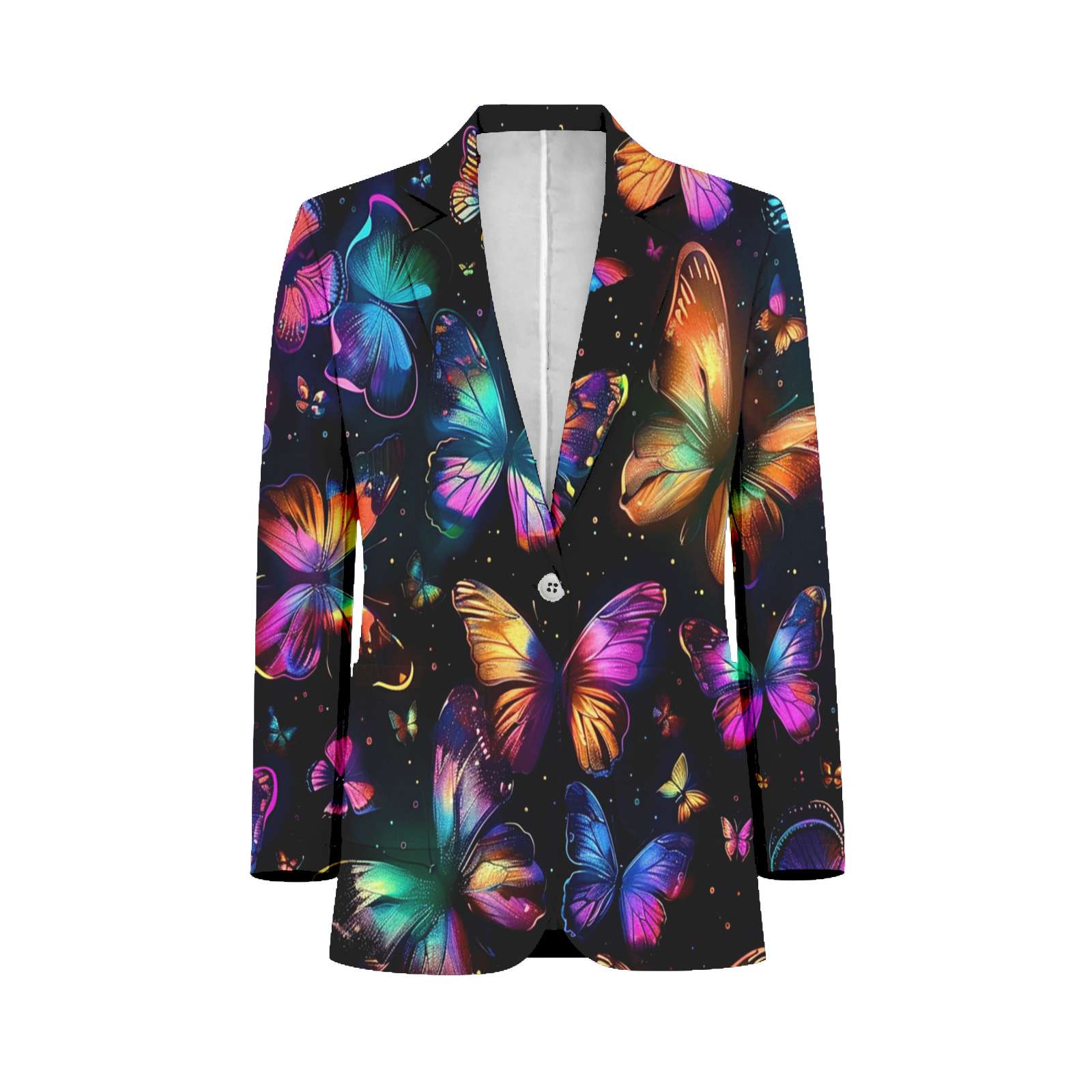 Colorful Glitter Butterflies Men's Suit Blazer Casual Party Wear Slim ...