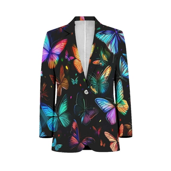 Colorful Glitter Butterflies Mens Suits Shawl Collar Slim Fit Suit Mens ...