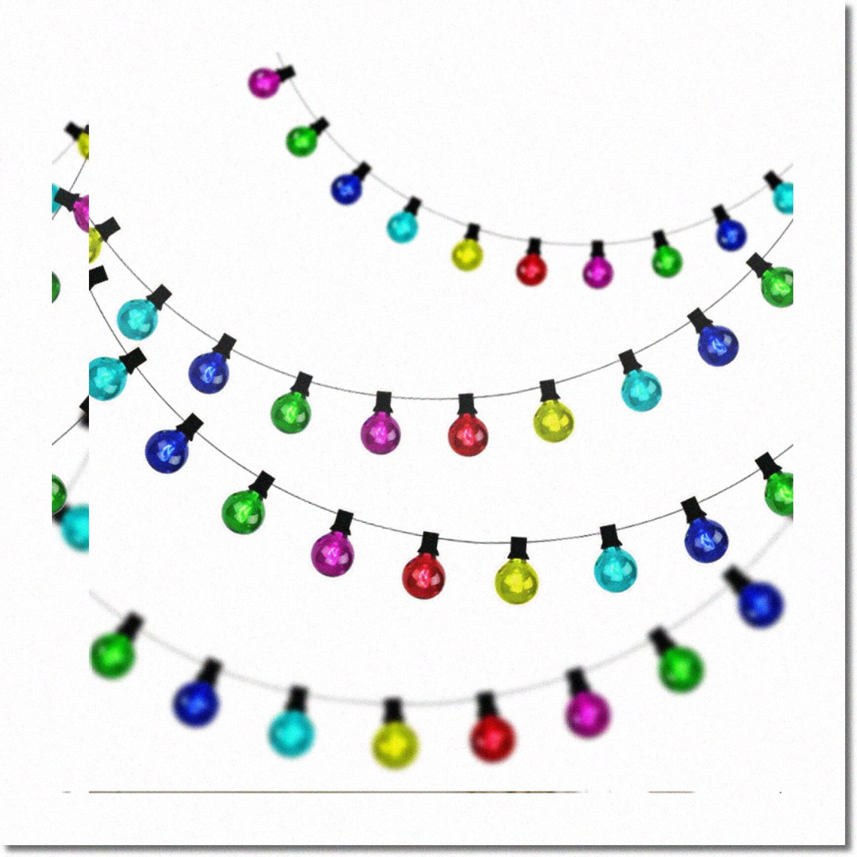 Colorful Glow Festive String Lights - 2D Clic Bulb Banner Kit for ...