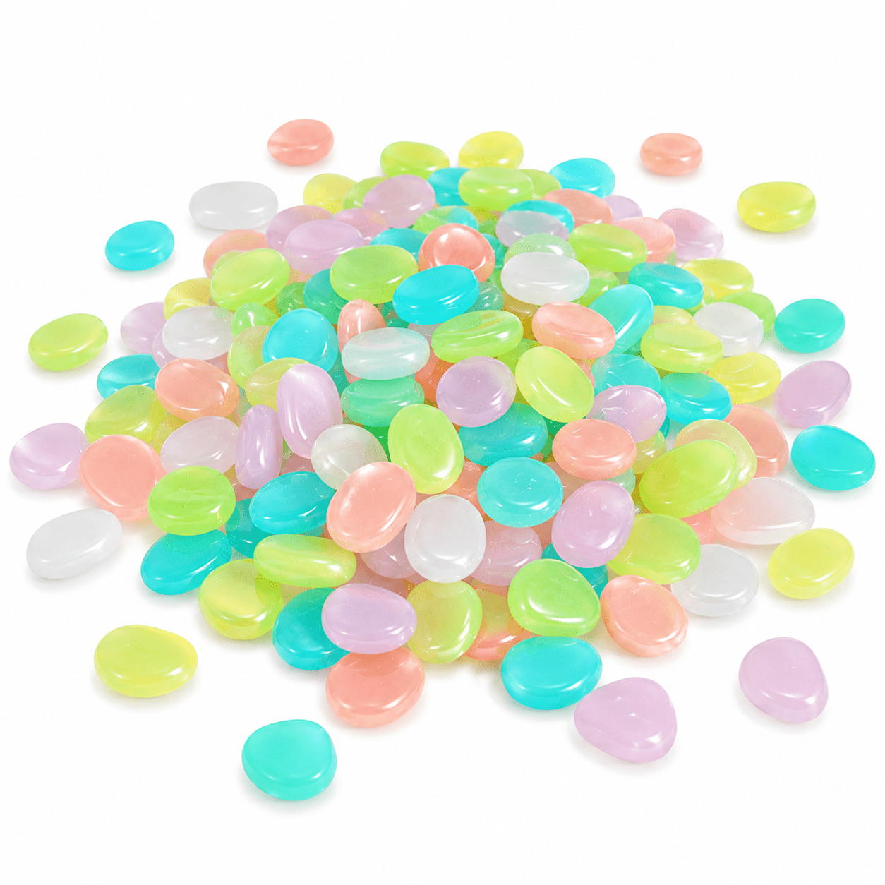 Colorful Glow-in-the-Dark Garden Stones, Multi-Use Luminous Pebbles for ...