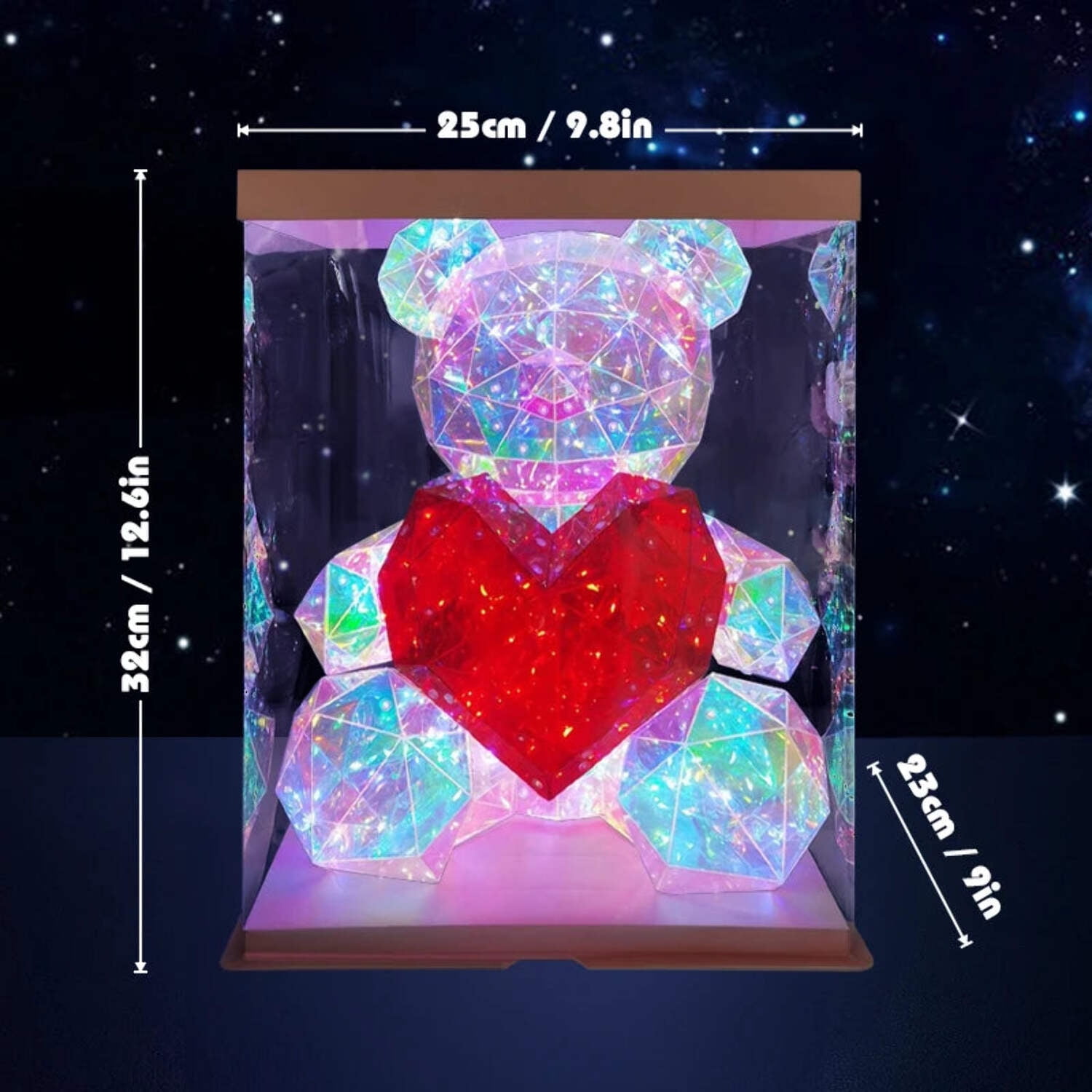 Colorful Glowing Bear LED Bear With Box Valentine's Day Gift Girlfriend ...