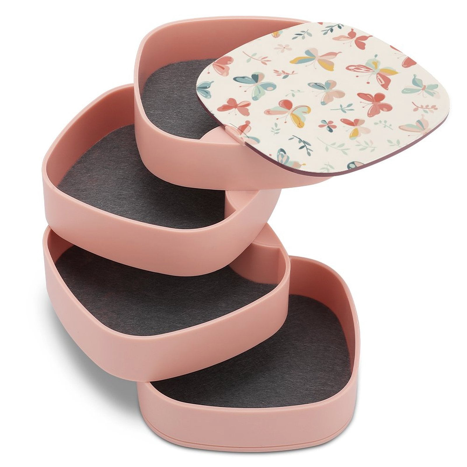 Colorful Glowing Butterfly Rotating Jewelry Box Travel Jewelry Case ...