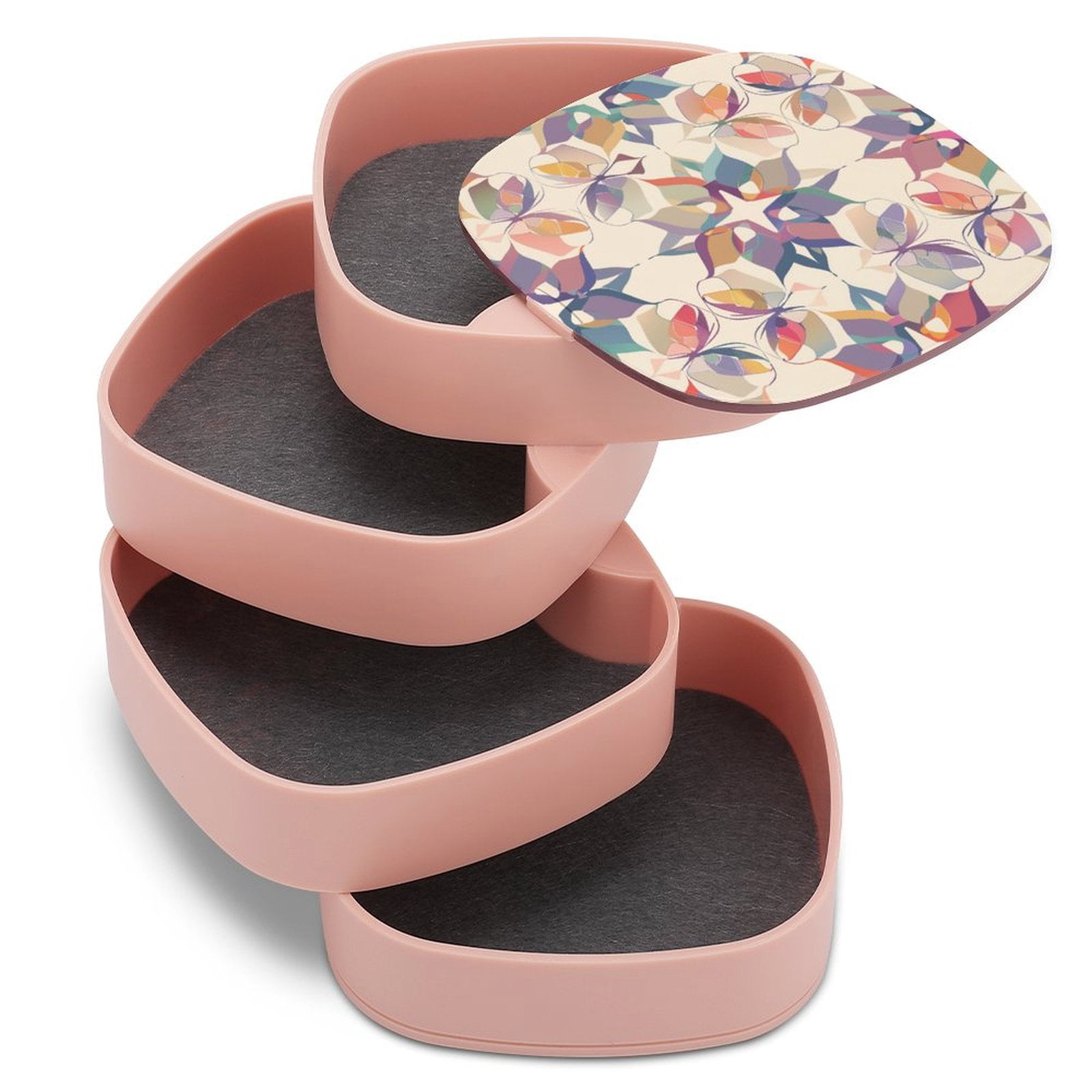 Colorful Glowing Butterfly Rotating Jewelry Box Travel Jewelry Case ...