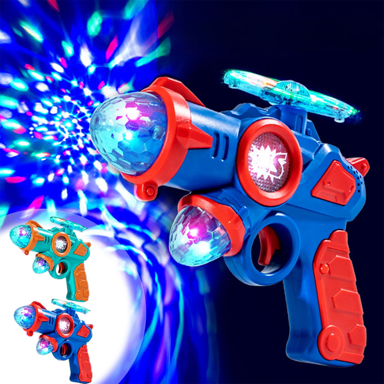 Colorful Glowing Sound & Light Toy Gun for Kids - Blue/Green LED ...