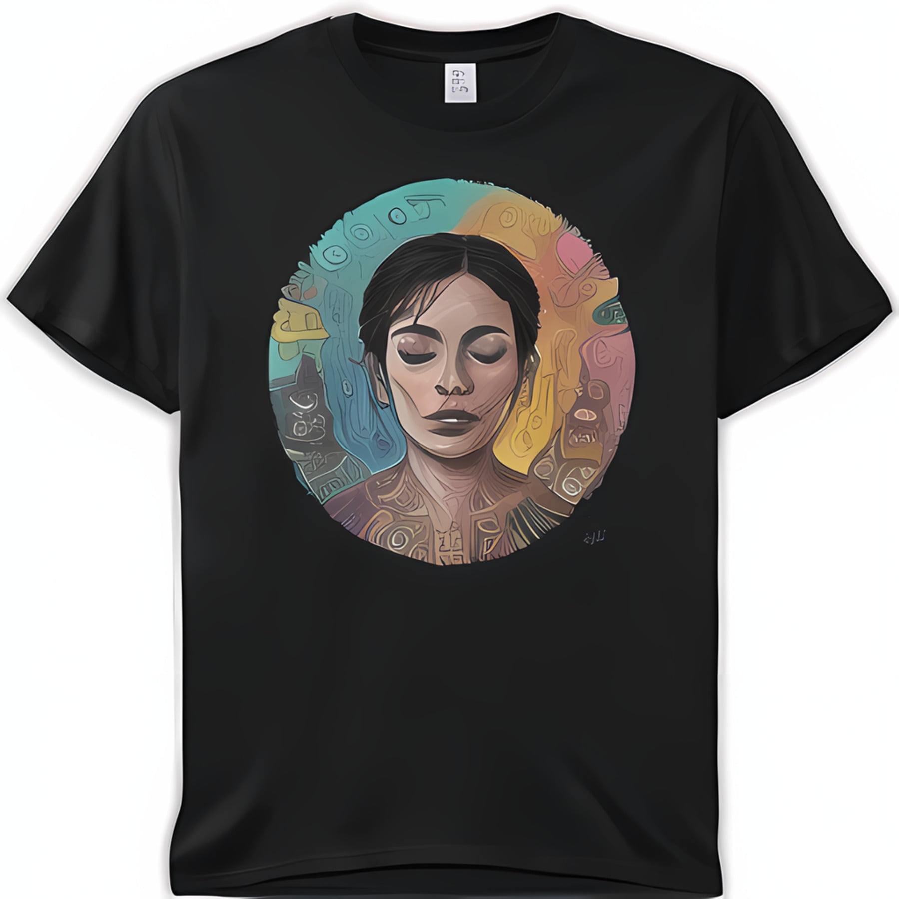 Colorful Goddess HecaTee Portrait Circle T-Shirt Loish & Style Vector ...