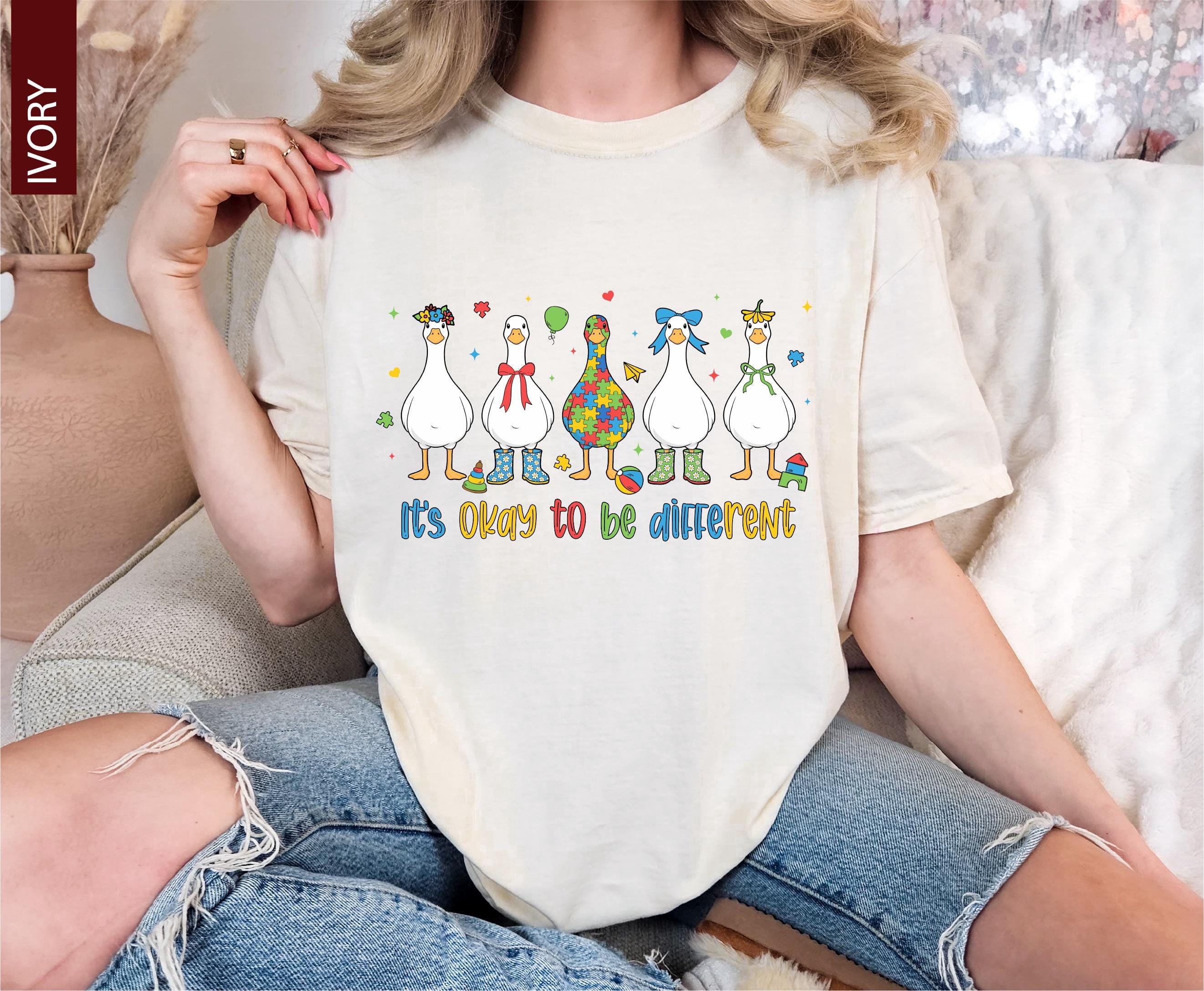 Colorful Goose It's Okay To Be Different T-Shirt, Inclusive Tee, Autism ...