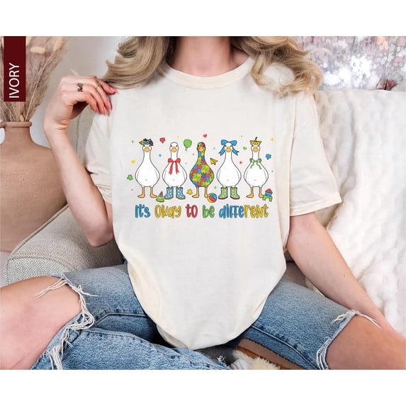 Colorful Goose It's Okay To Be Different T-Shirt, Inclusive Tee, Autism ...