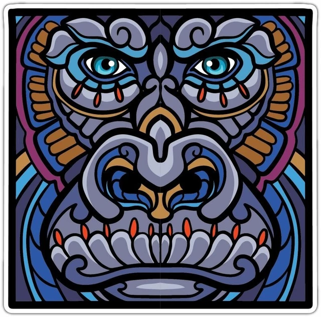 Colorful Gorilla Monkey Ape Zentangle Mandala Window Stickerphone Decal ...