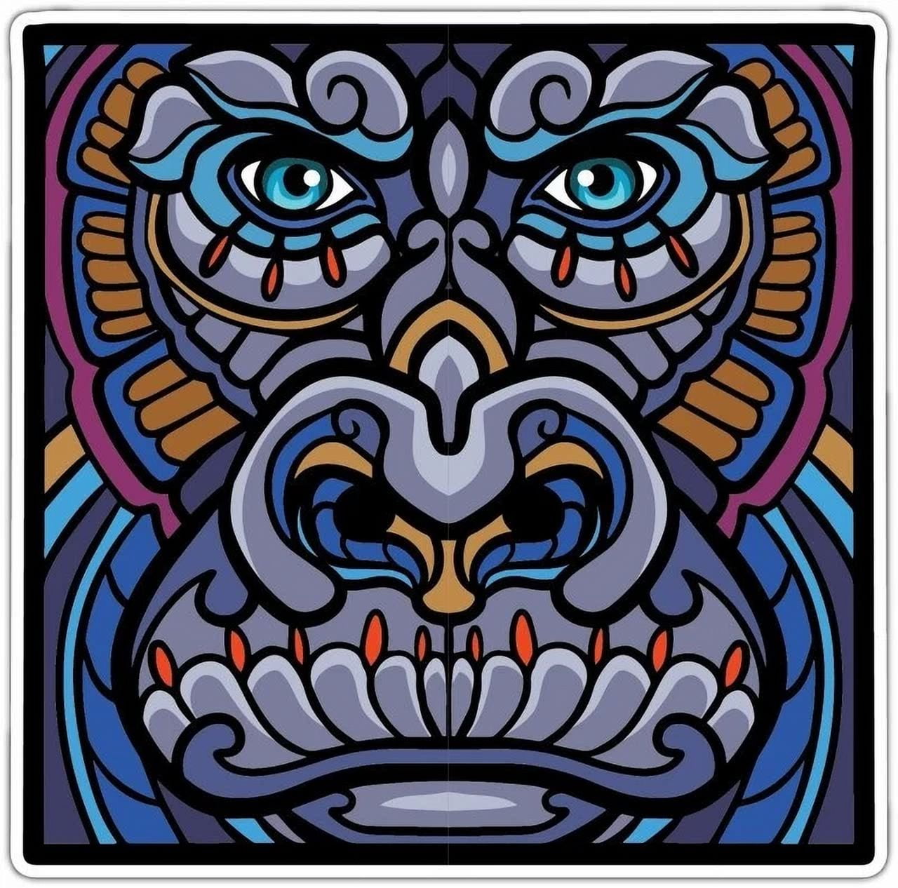 Colorful Gorilla Monkey Ape Zentangle Mandala Window Stickerphone Decal ...