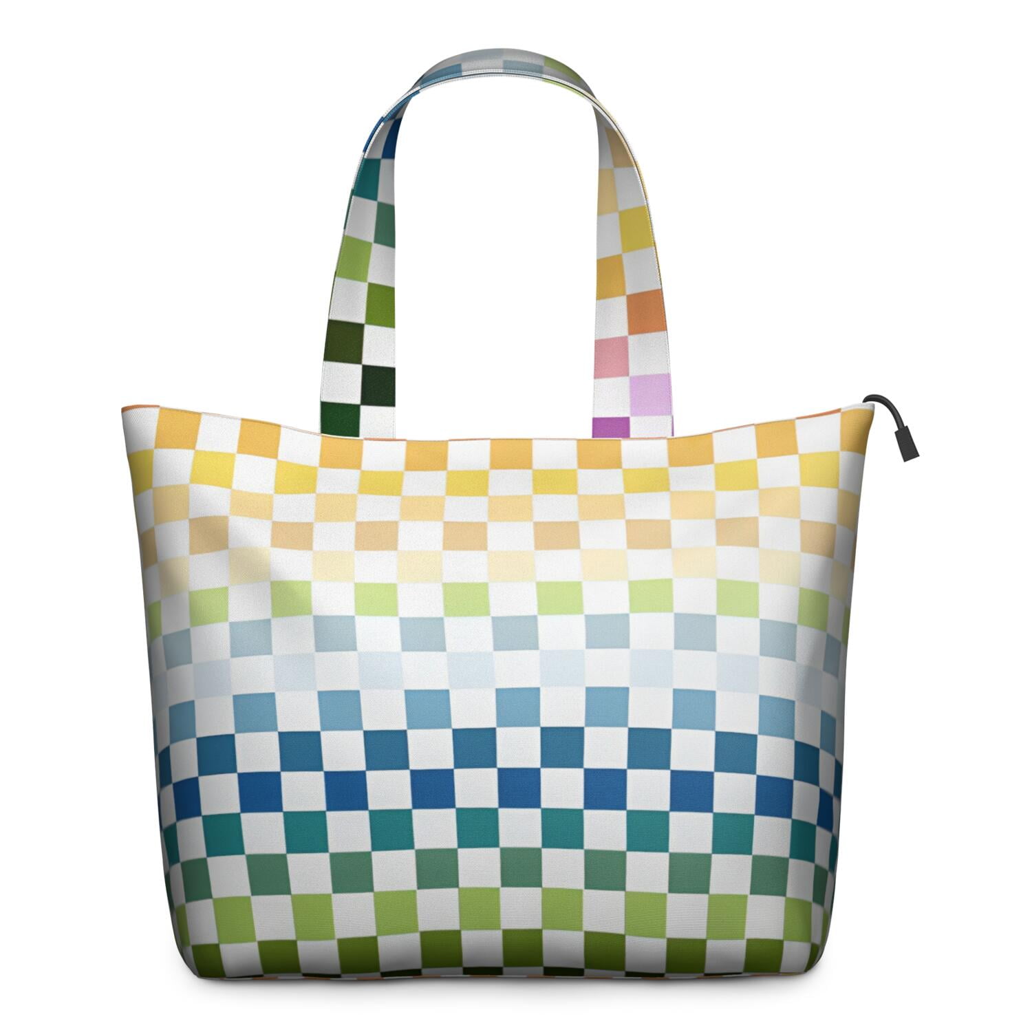 Colorful Gradient Checkerboard Checkered Pattern Travel Tote Bags for ...