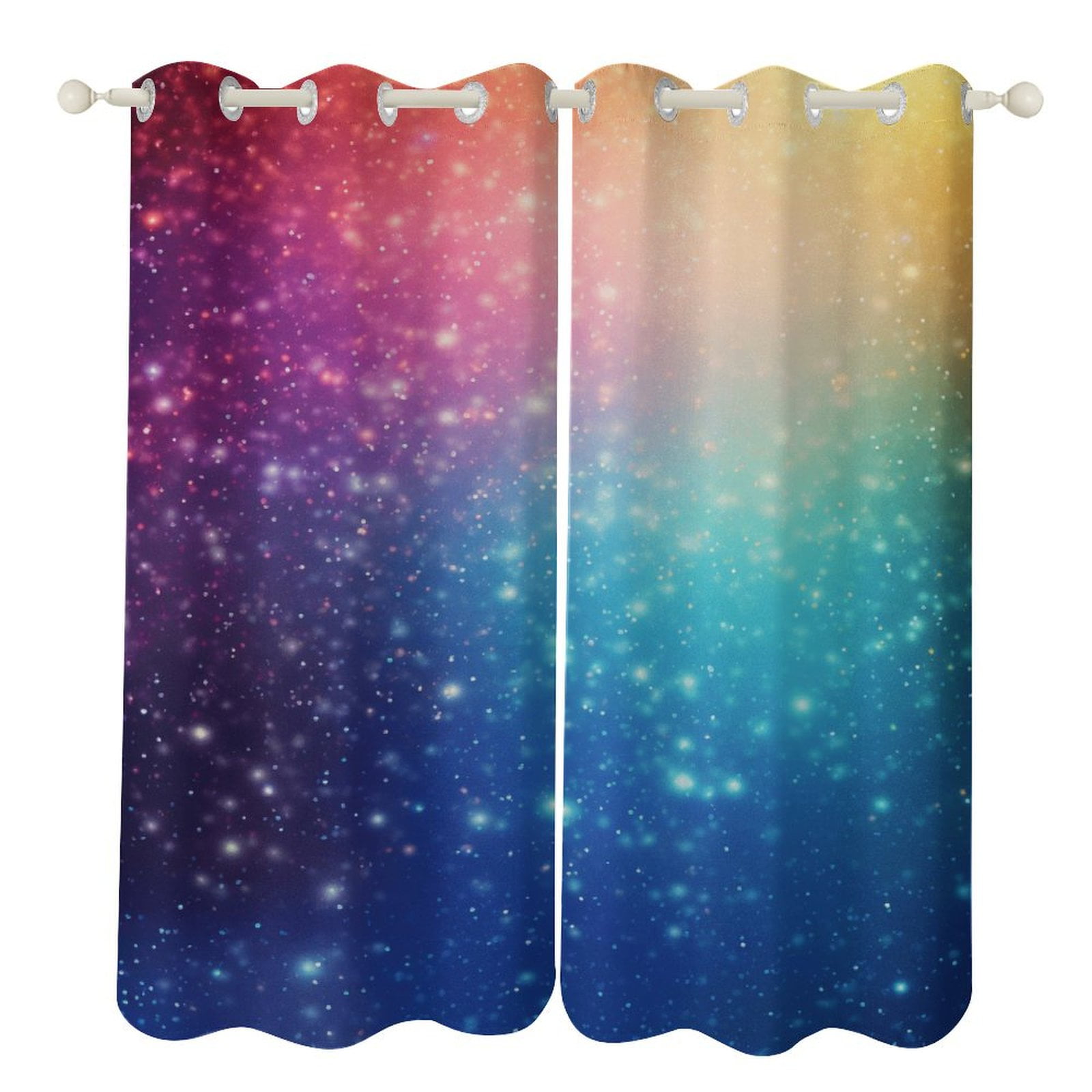 Colorful Gradient Fish Scale Texture Mermaid 2 Panels 3D Printing ...