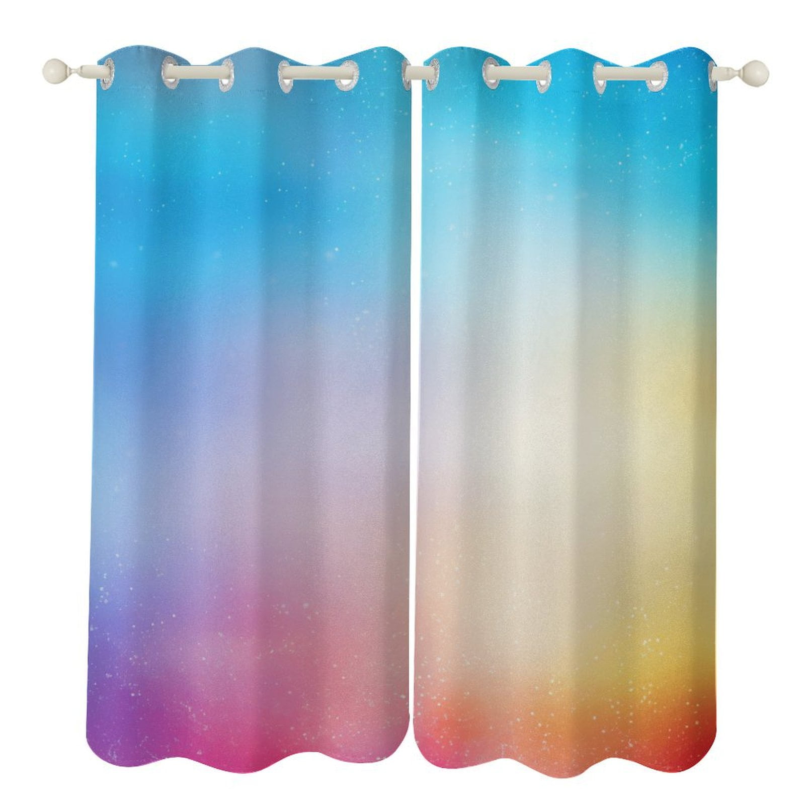 Colorful Gradient Fish Scale Texture Mermaid 2 Panels 3D Printing ...