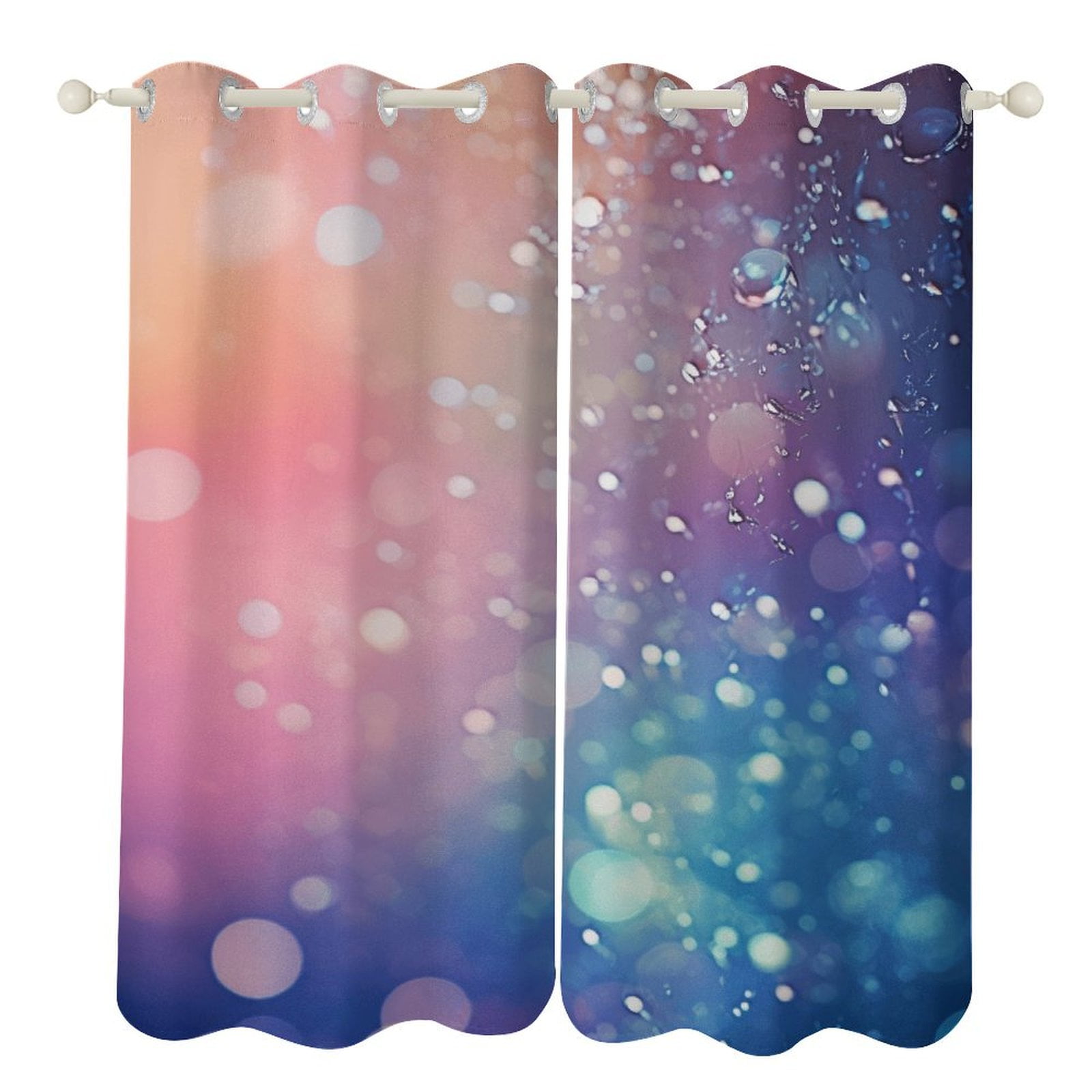 Colorful Gradient Fish Scale Texture Mermaid Curtains Aesthetic ...
