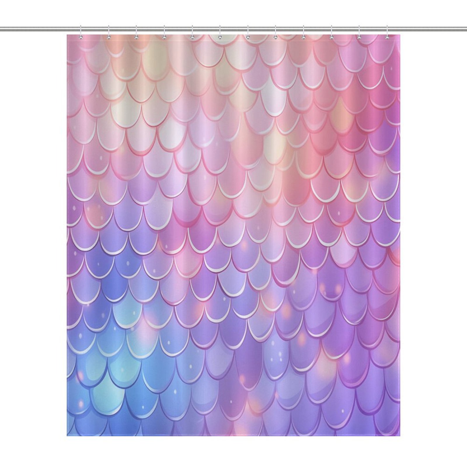 Colorful Gradient Fish Scale Texture Mermaid Shower Curtain Ornament ...