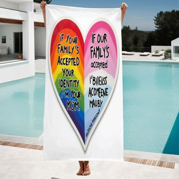 Colorful Gradient Heart Design Beach Towel - Perfect for Pool Bath and ...