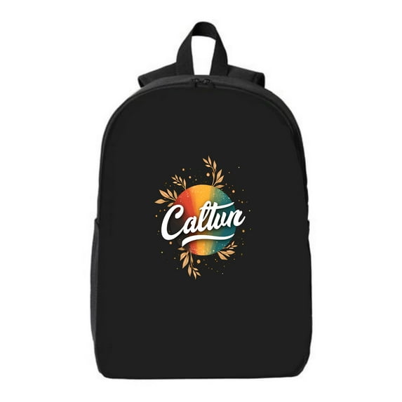 Colorful Gradient Sun & Leaf Design Laptop Backpack for College High ...