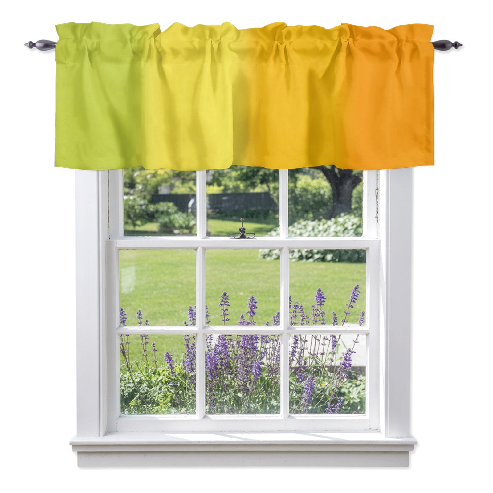 Colorful Gradient Valances for Windows Green Yellow Orange Ombre ...