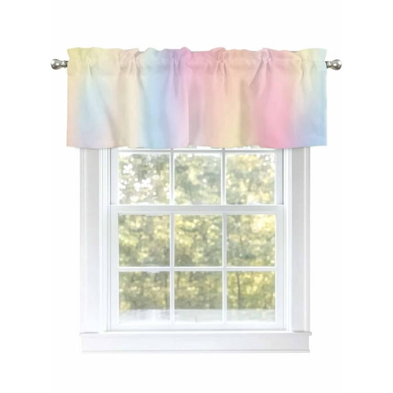Colorful Gradient Valances for Windows Pink Yellow Abstract Rod Pocket ...