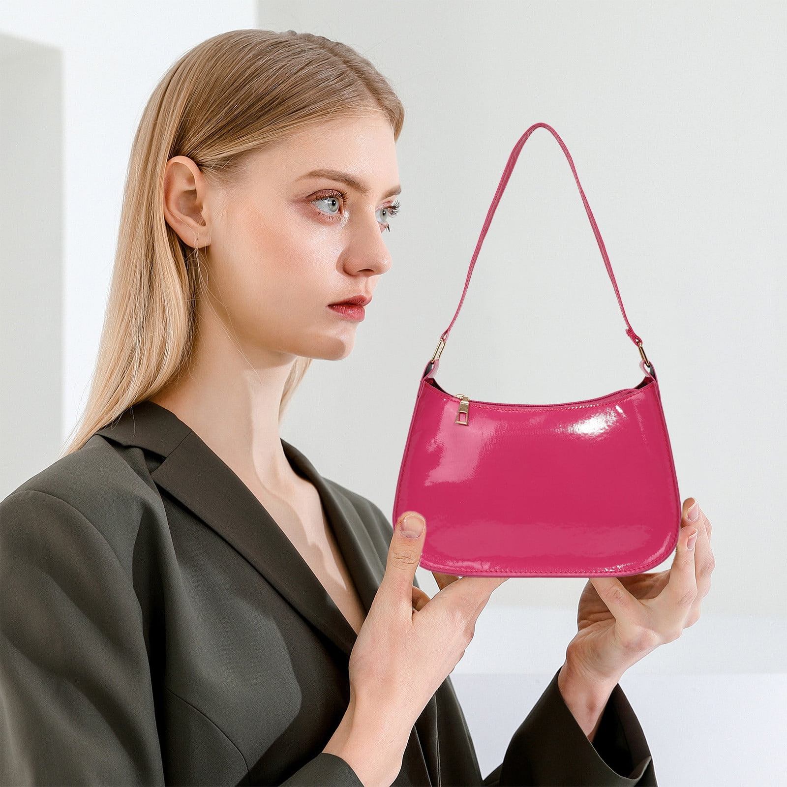 Colorful Gradient Women's Shoulder Bag, Vibrant PU Leather Crossbody ...