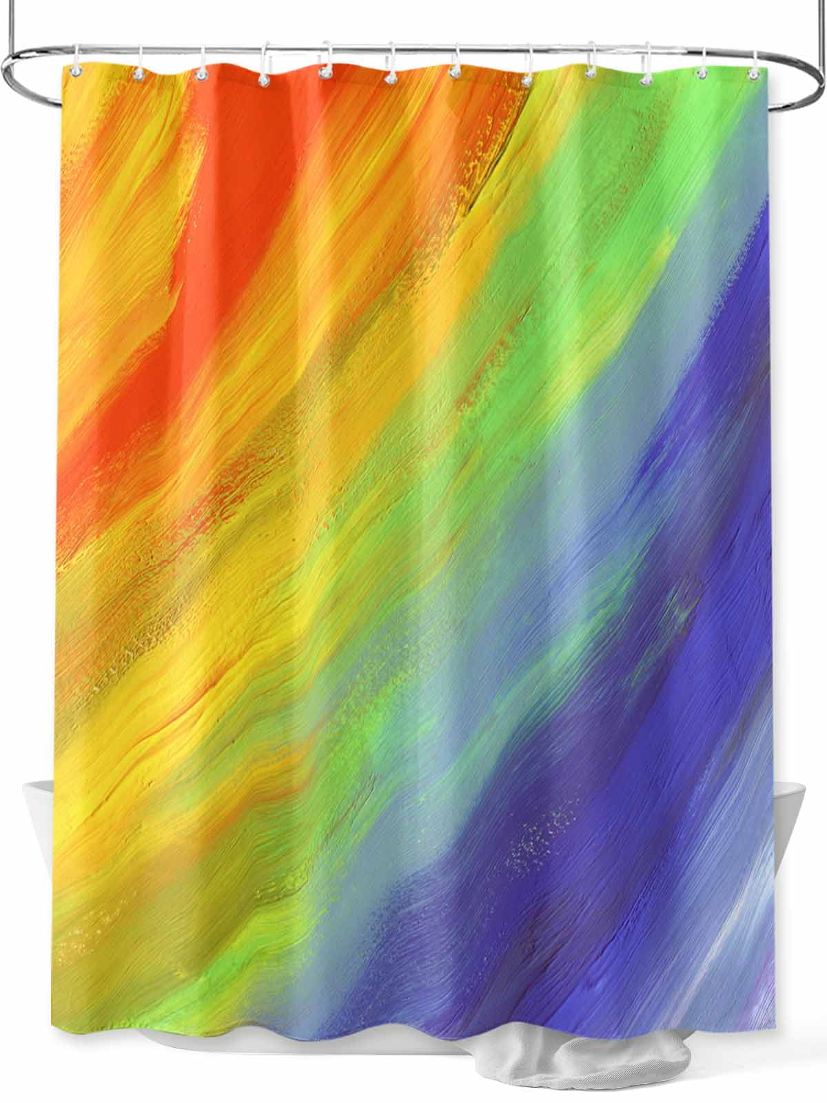 Colorful Gradual Shower Curtain, Watercolor Rainbow Abstract Modern ...