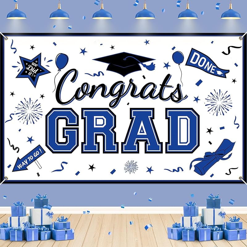 Colorful Graduation Banner Decorations Colorful Congrats Grad Banner ...