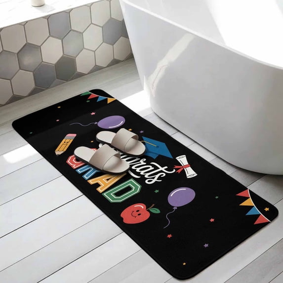Colorful Graduation Bathroom Runner Rugs Non Slip Washable Absorbent ...
