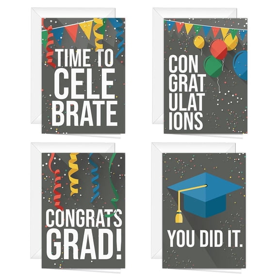 Canopy Street, Graduation Cards, 24 Bright Celebrate Set, 4 designs ...