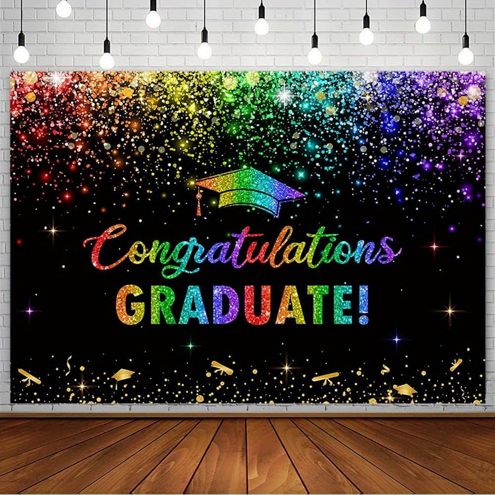 Colorful Graduation Season Backdrop Prom Send Off Graduation Backdrop ...