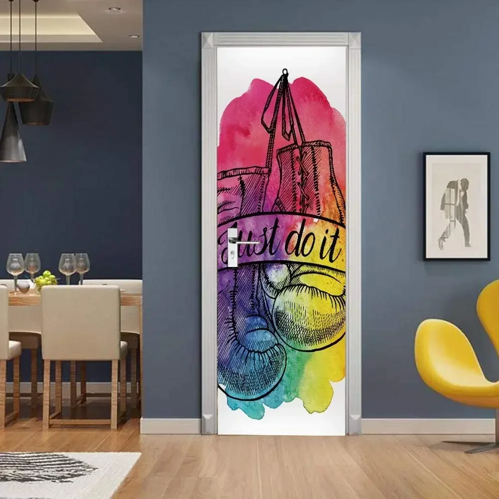 Colorful Graffiti 3D Door Sticker Street Mural Art Door Decal Removable ...