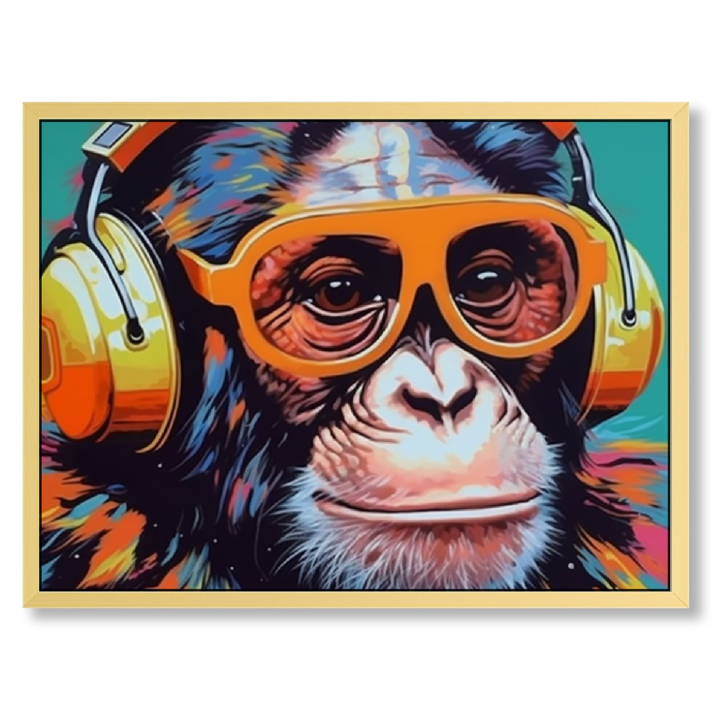 Colorful Graffiti Animal Wall Art Canvas Print monkey With Sunglasses ...