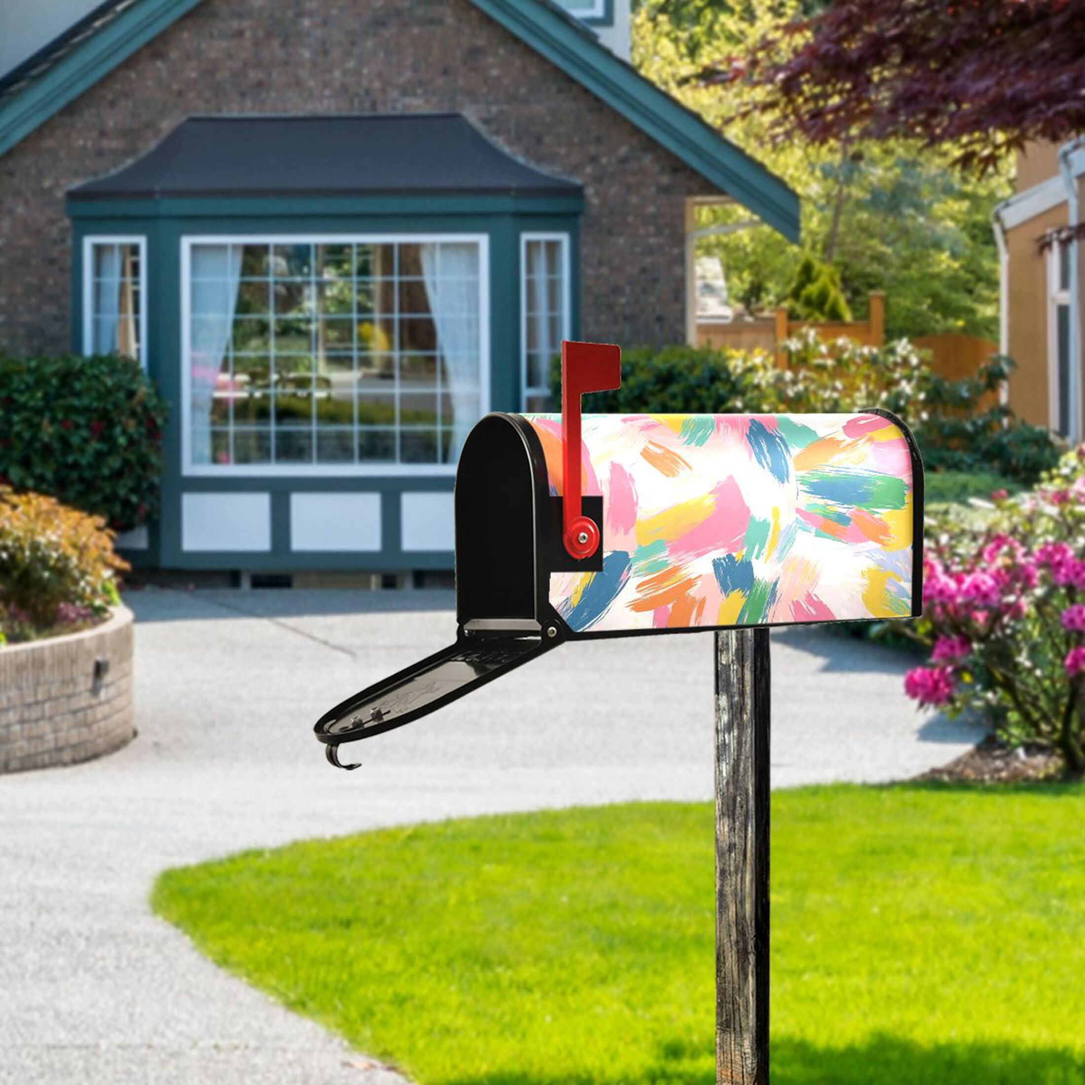 Colorful Graffiti Blocks Mailbox Cover Magnetic Standard Size Post Box ...