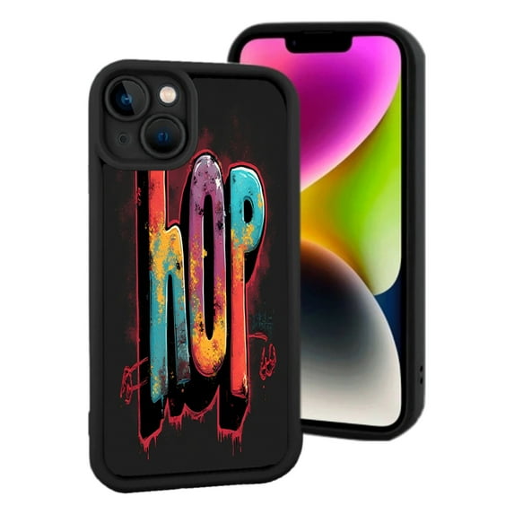 Colorful Graffiti - Style iPhone 15 Case - Bold ' HOP ' Design Dripping ...