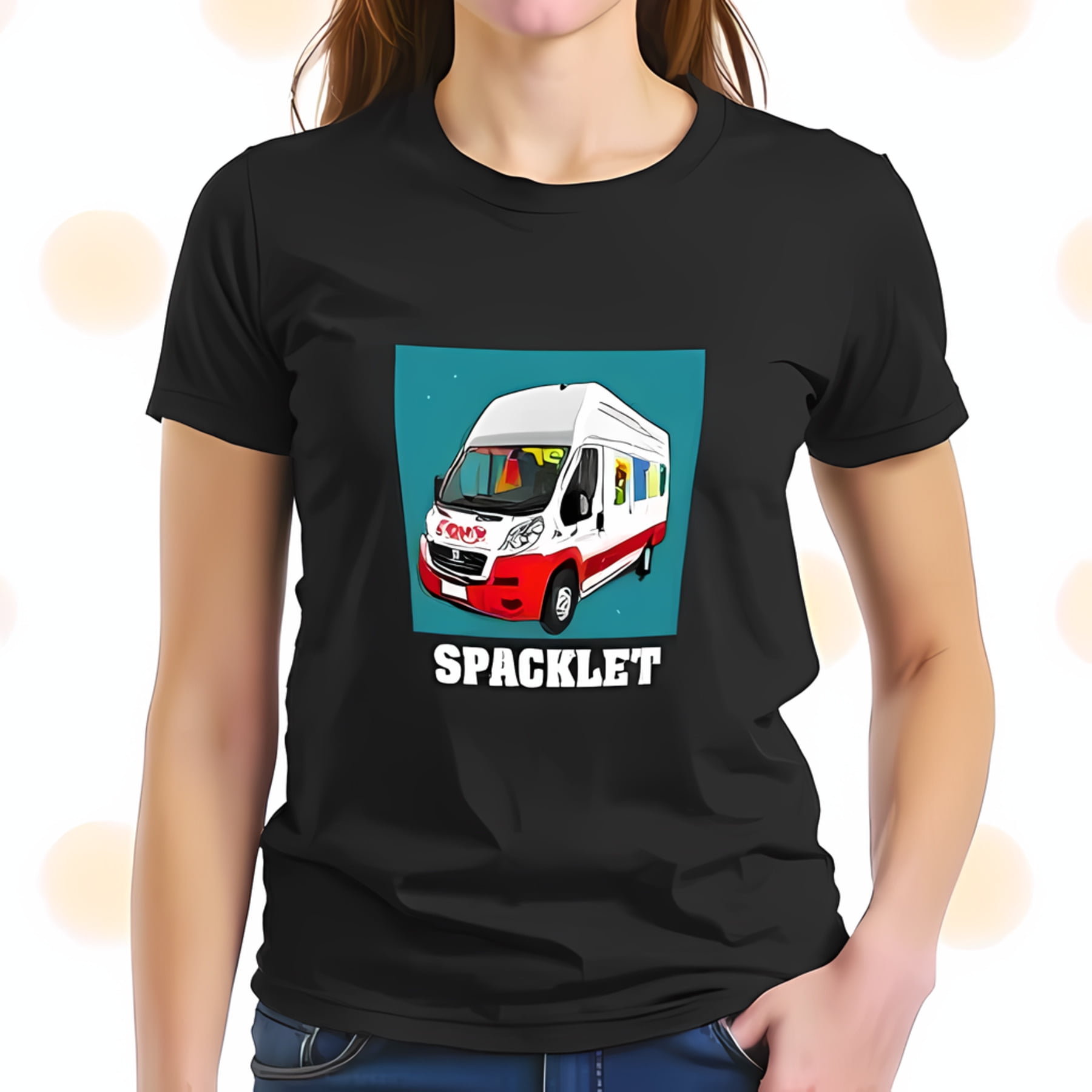 Colorful Graphic Delivery Van Cotton Short Sleeve T-Shirt - Playful ...