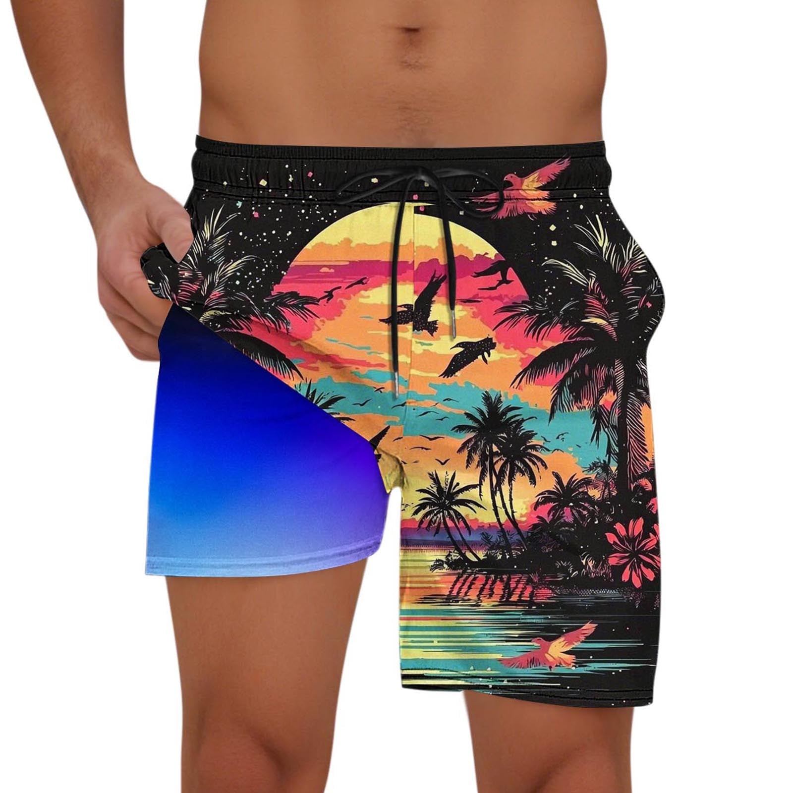 Colorful Graphic for Man Fall Summer Spandex Beach Brunch Hawaiian ...