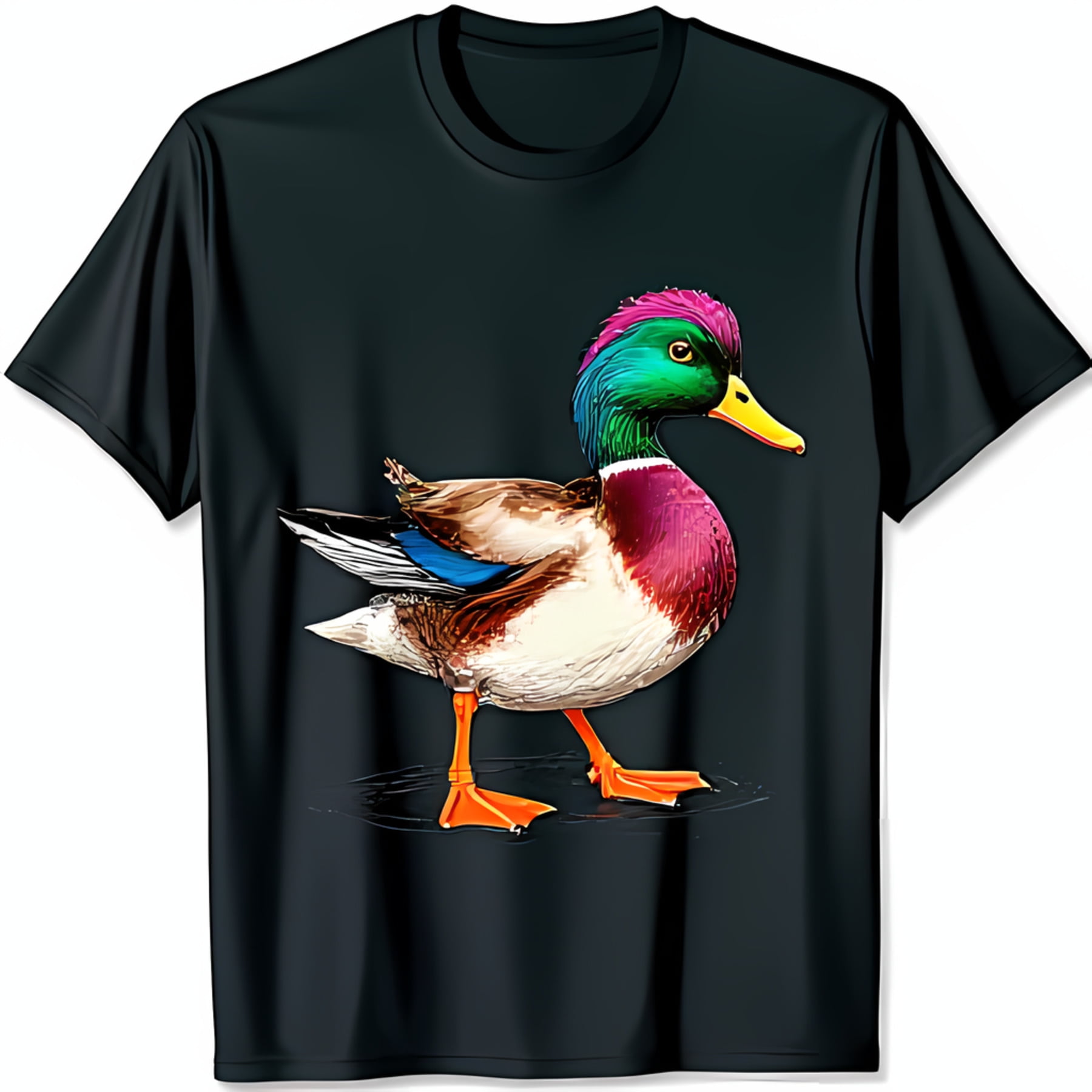 Colorful Graphic T-Shirt Bright Green Head & Pink on Dark Gray ...