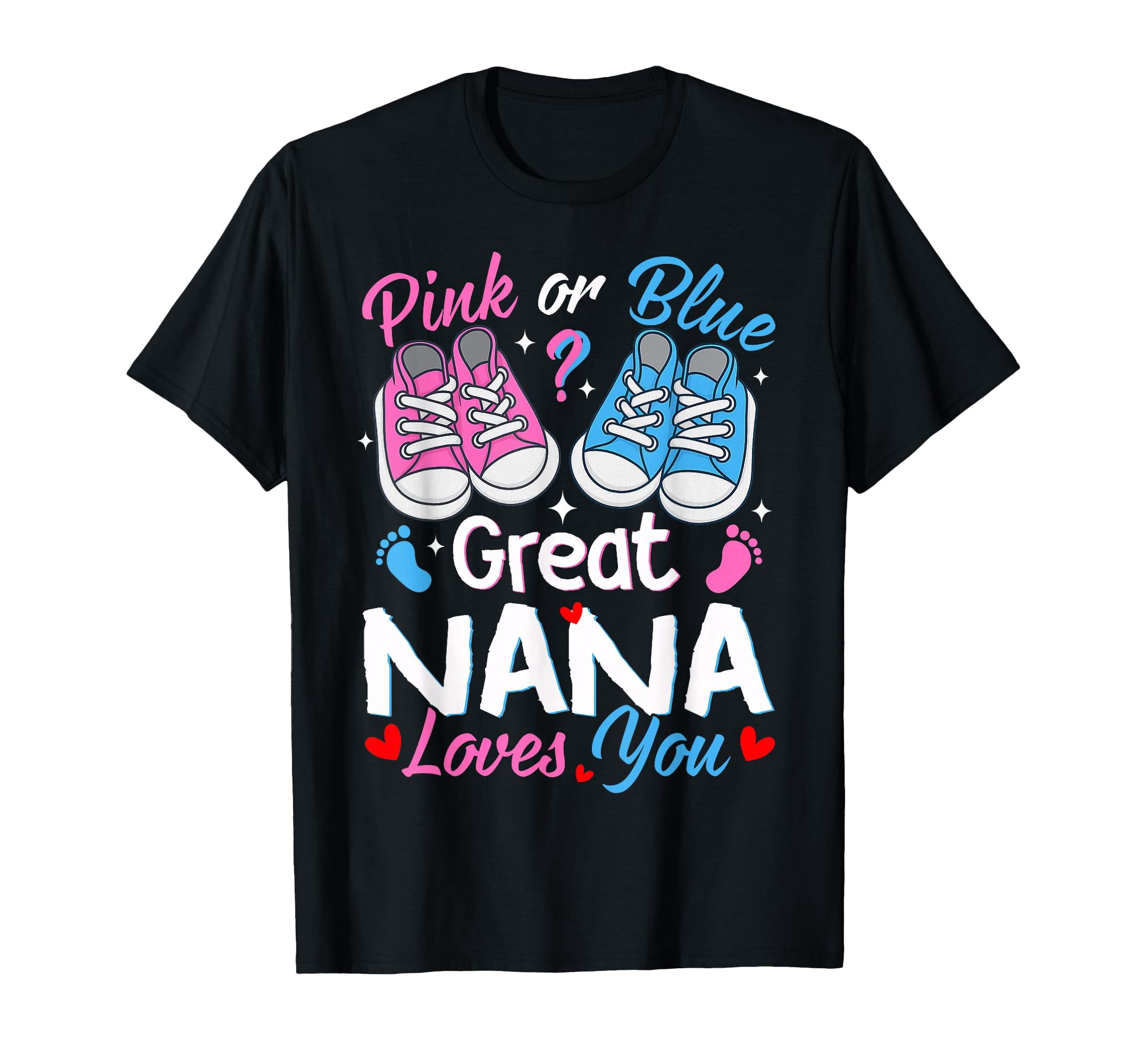 Colorful Great Nana Loves You Gender Reveal T-Shirt for Celebrating ...