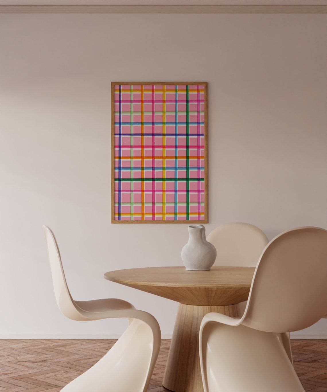Colorful Grids Wall Art, Colorful Geometric Lines Art, Colorful Modern Contemporary Living Room ...