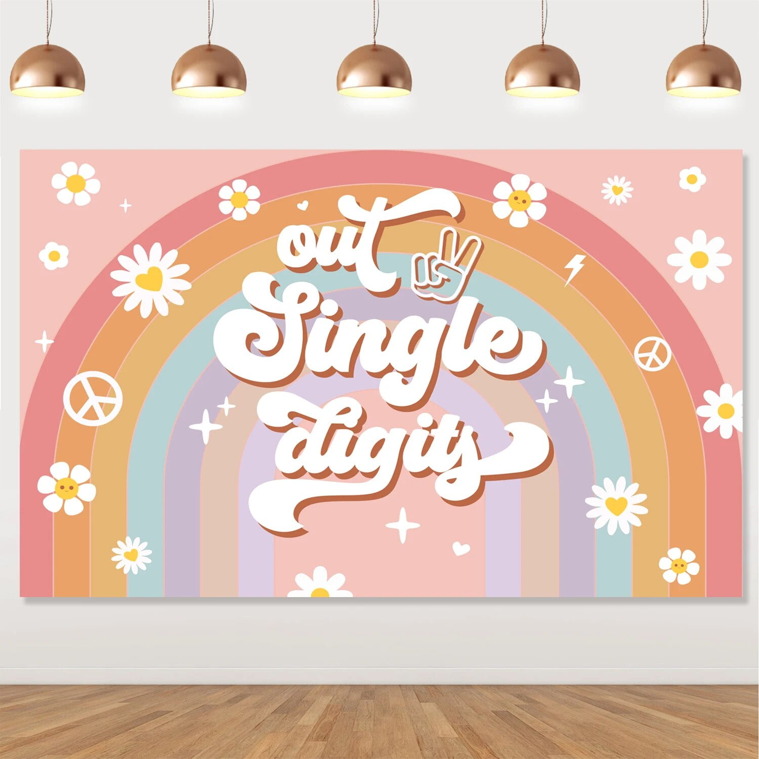 Colorful Groovy Theme Background, Single Digits, Daisy Girl Birthday ...
