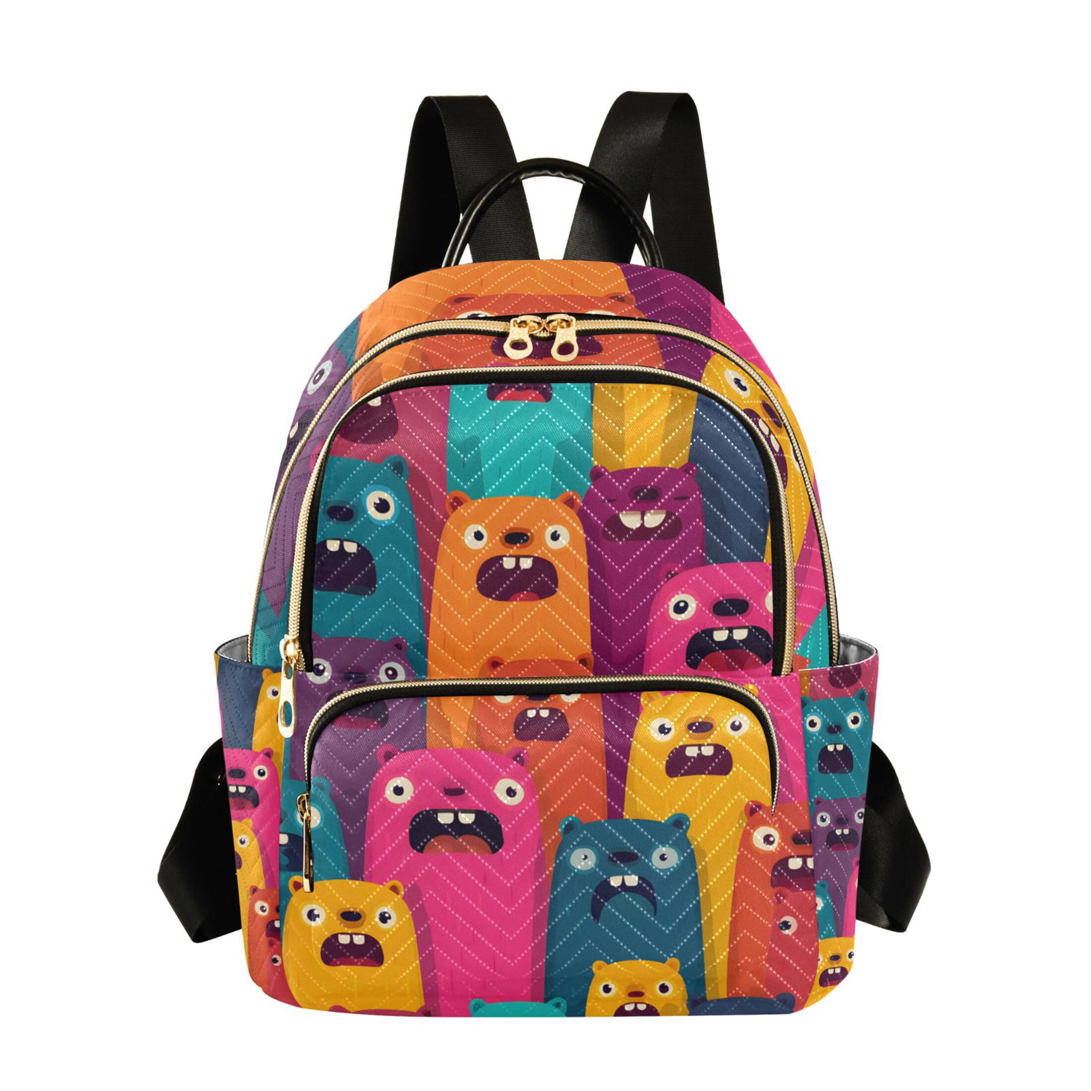 Colorful Groundhog Pattern Fashion Backpack Quilted Lightweight Women ...