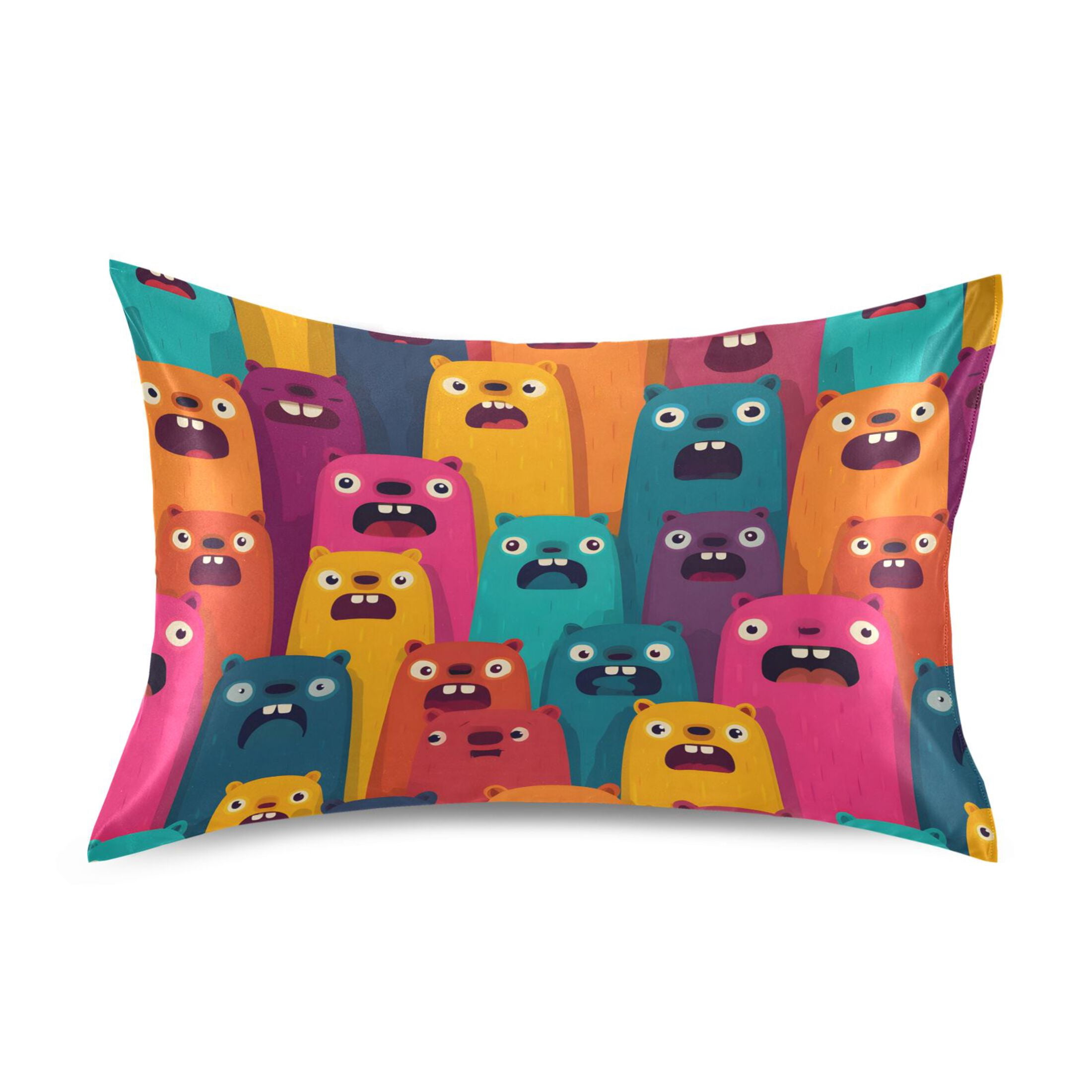 Colorful Groundhog Pattern Standard Size Satin Pillowcase 20''x26 ...