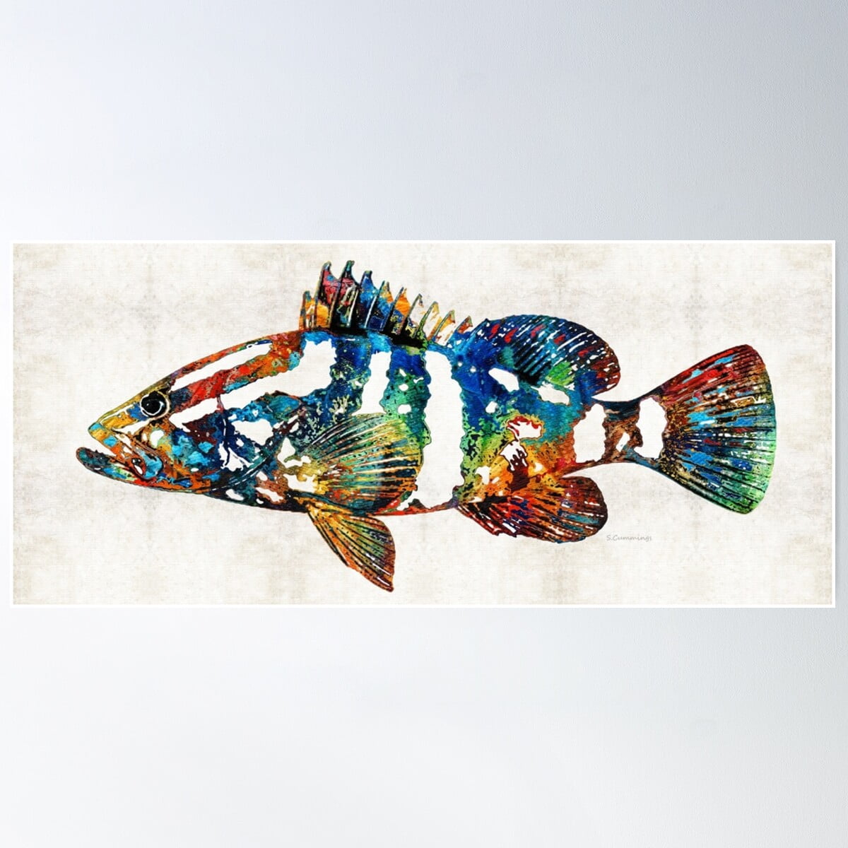 Colorful Grouper 2 Art Fish By Sharon Cummings Poster Wall Art, Modern ...
