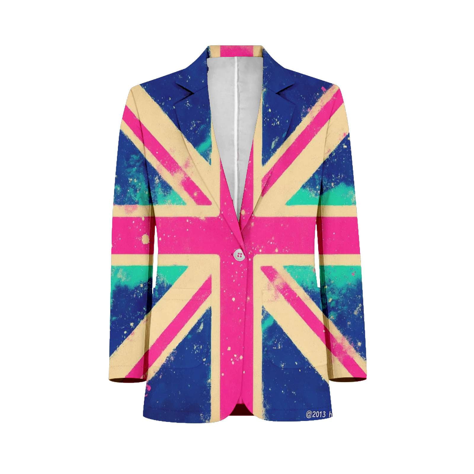 Colorful Grunge Union Jack Men's Suit Blazer Casual Party Wear Slim Fit ...