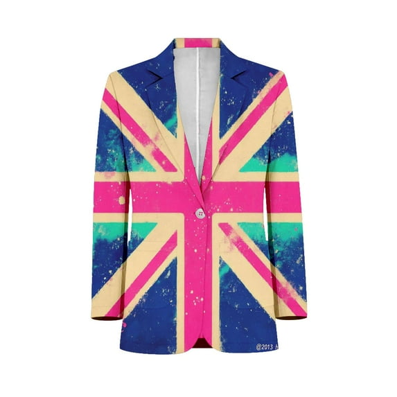 Colorful Grunge Union Jack Men's Suit Blazer Casual Party Wear Slim Fit ...