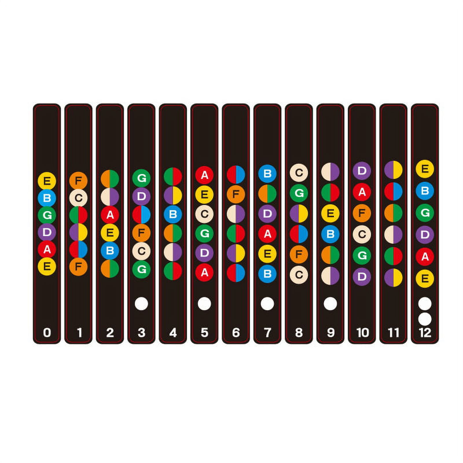 Colorful Guitar Fretboard Note Decal Beginners Fingerboard Sticker ...